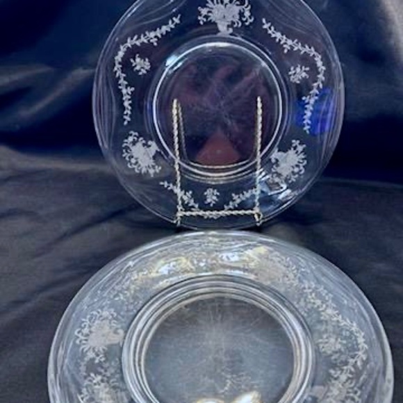 Fostoria | Dining | Vintage Set Of 4 Fostoria Mayflower Plates 8 2in ...